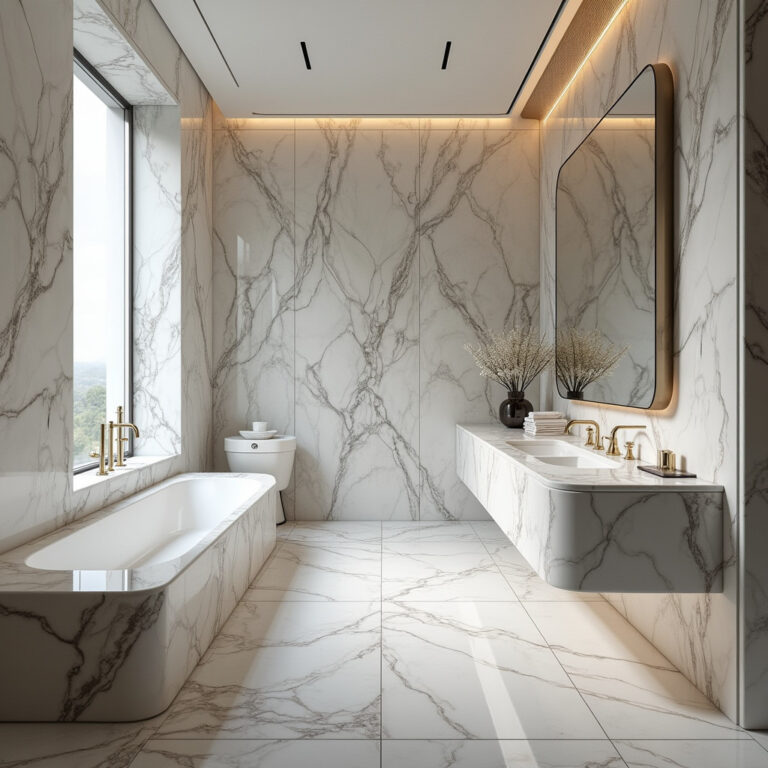 12 Breathtaking White Marble Bathroom Designs - Home Decor Palace