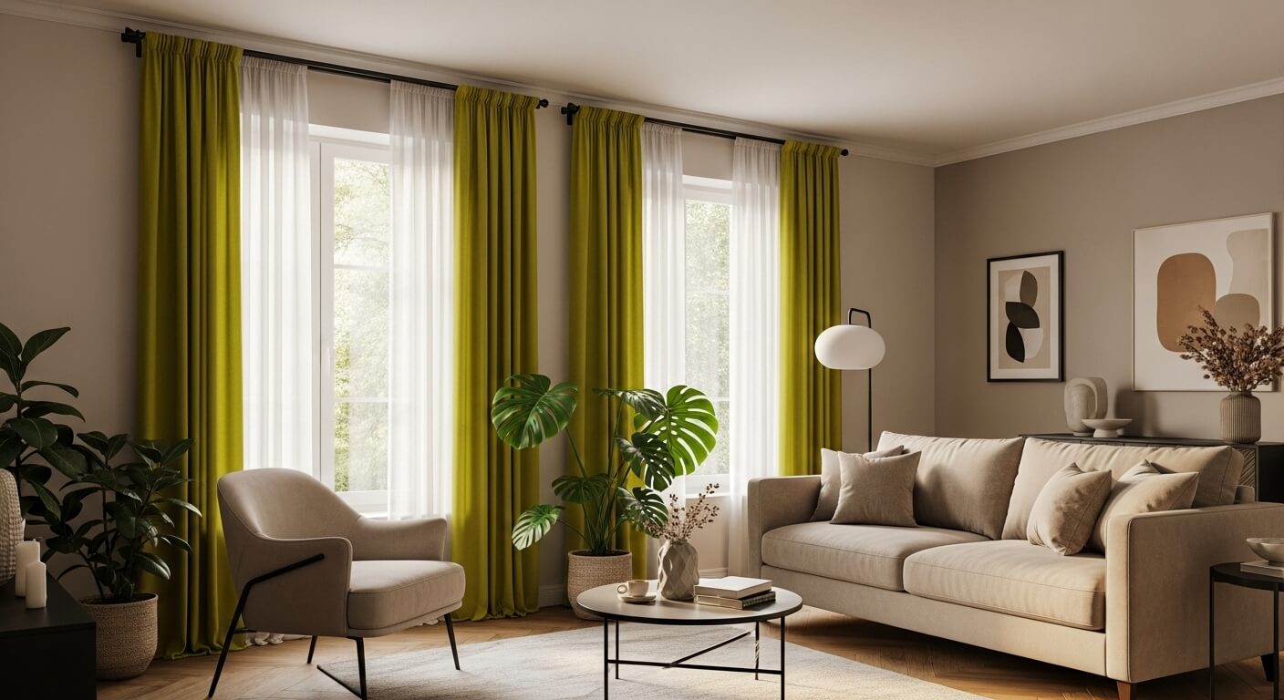 Nature-Inspired Elegance: Chic Green Living Room Curtain Ideas You’ll Absolutely Love - Home ...